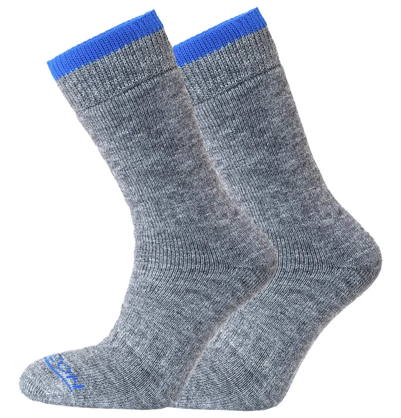 Horizon Heritage Merino Outdoor Socks 2 pack - Plain Grey/Roya