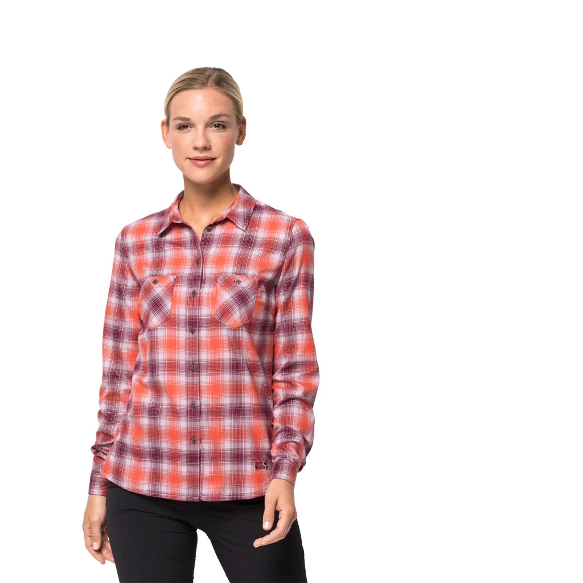 Jack Wolfskin Womens Saru Shirt - Violet Pearl Checks